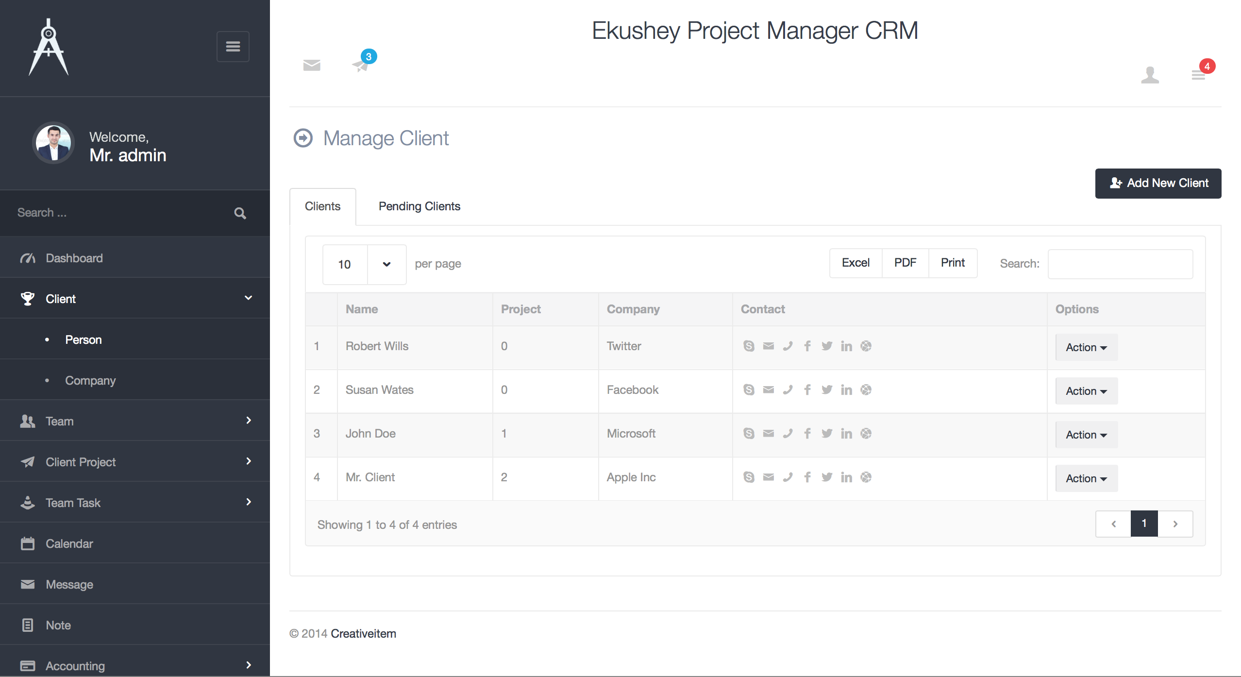 Ekushey Project Manager CRM by Creativeitem | CodeCanyon